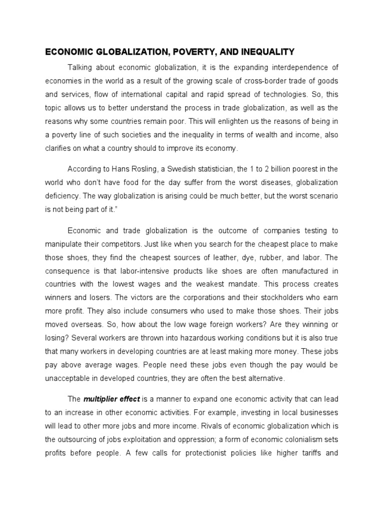Economic Globalization, Poverty, and Inequality | PDF | Income | Wealth