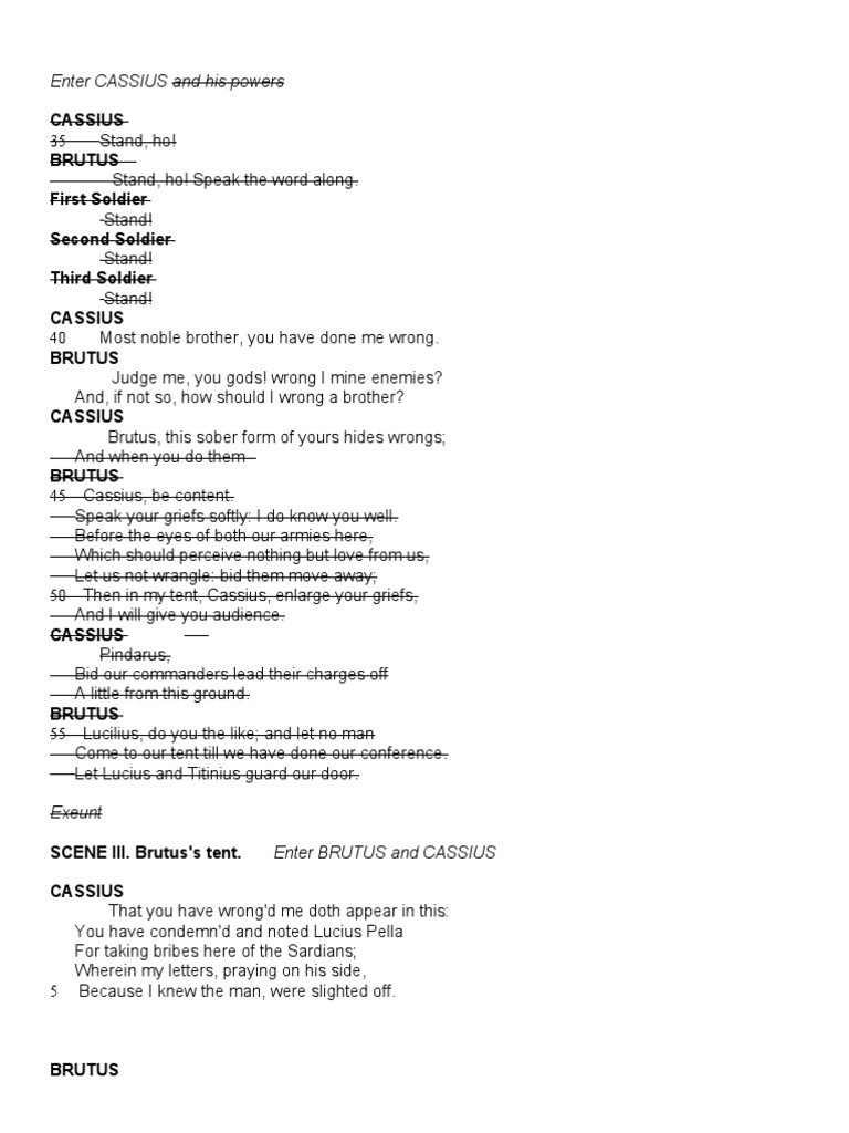 Brutus and Cassius (Fight Scene) | PDF | Julius Caesar | Ancient Romans