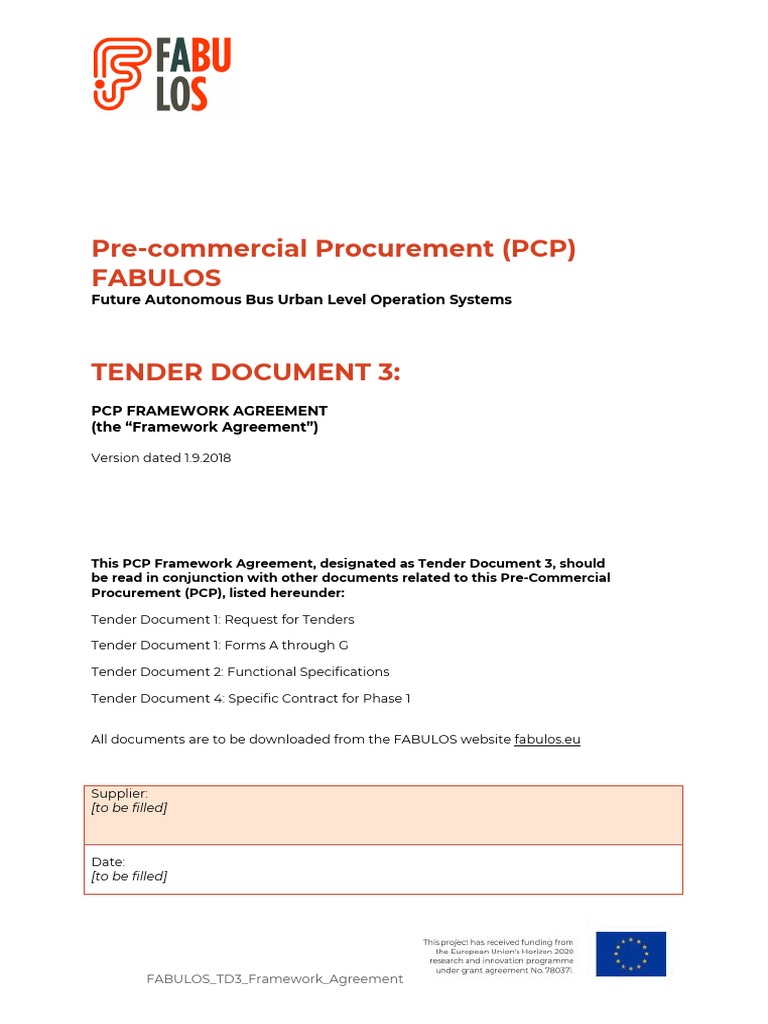 Tender Document 3 Framework Agreement | PDF | Indemnity | License
