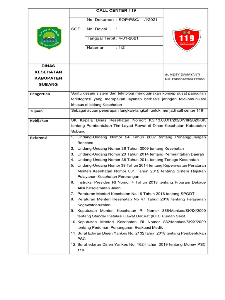 Sop Call Center 119 | PDF