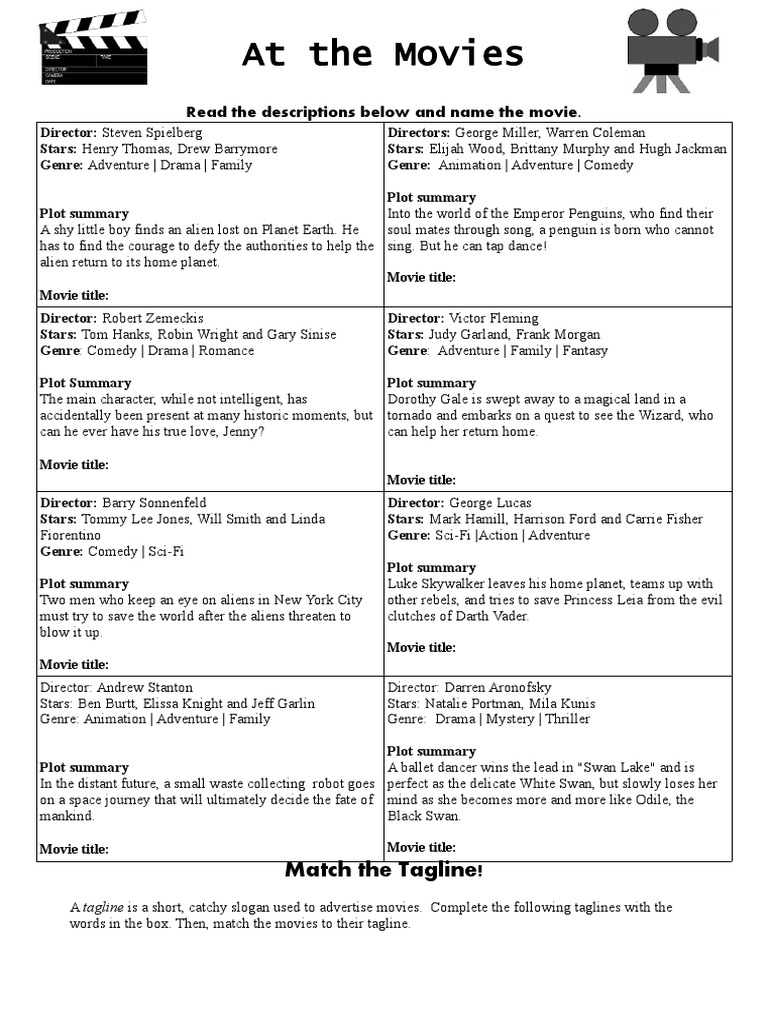 Movie Worksheet | PDF