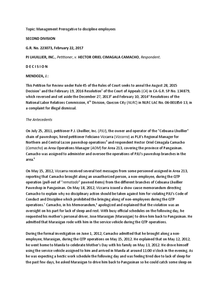 Topic Management Prerogative To Discipline Employees | PDF | Freedom Of ...