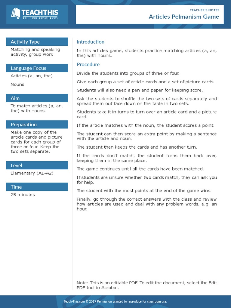 Articles Pelmanism Game | PDF | Linguistics | Cognition