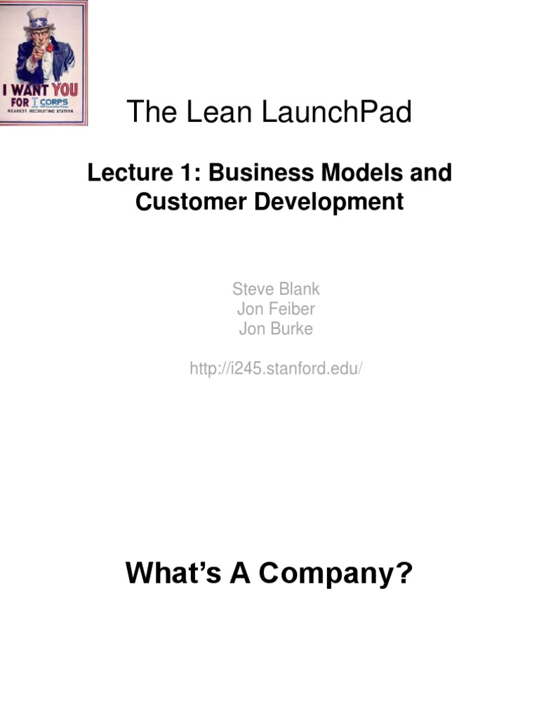 Lean LaunchPad: Business Models Overview | PDF | Startup Company ...