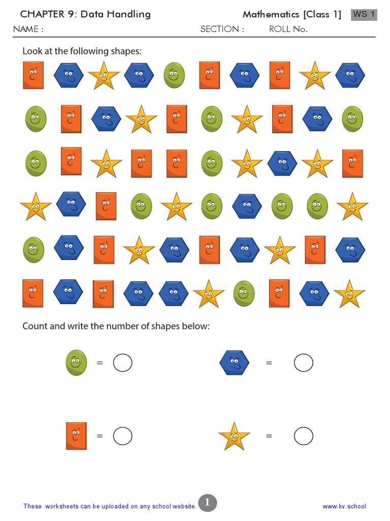 Data Handling Worksheets Class 1 | PDF | Plants | Fruit