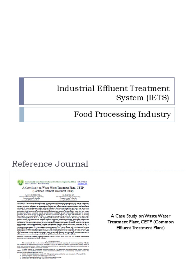 Industrial Effluent Treatment System (IETS) | PDF | Sewage Treatment ...