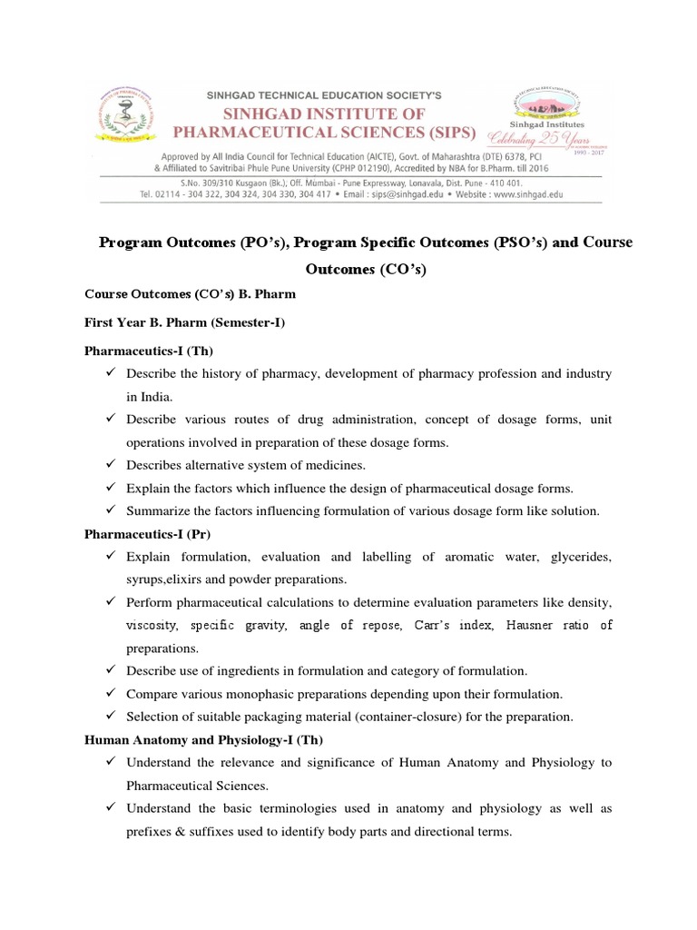 Program Outcomes (PO's), Program Specific Outcomes (PSO's) and Course ...