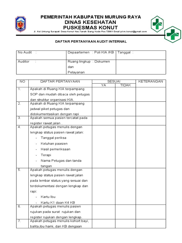 Instrumen Audit Kia | PDF