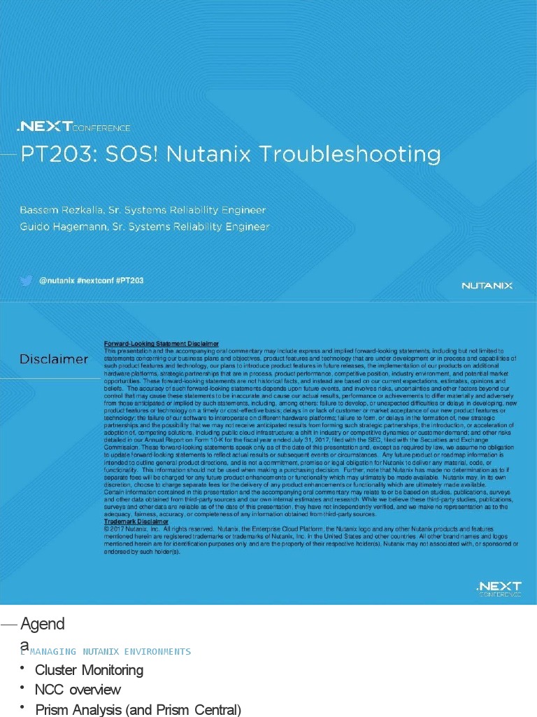 PDF pt203 Sos Nutanix Troubleshooting | PDF | Troubleshooting | Computer Science