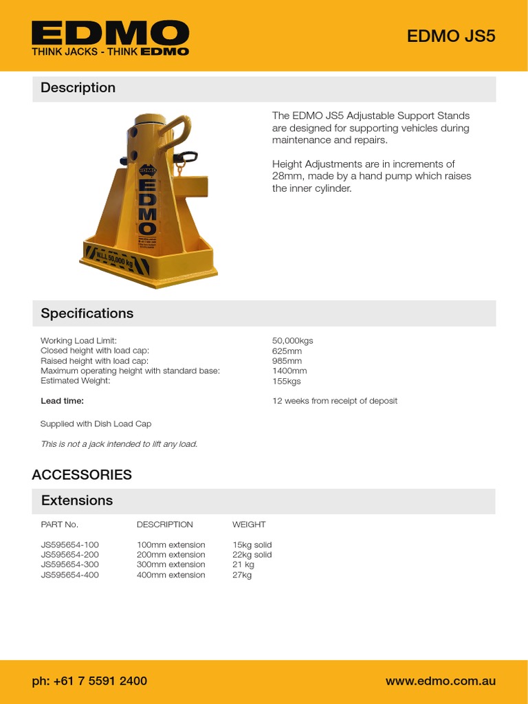 Edmo Js5: Description | PDF | Forklift | Transport