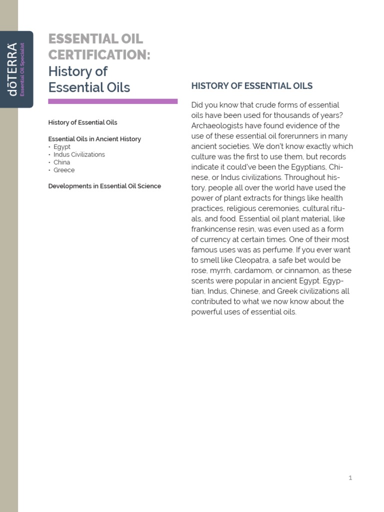 History of Essential Oils Overview | PDF | Essential Oil | Ancient Egypt