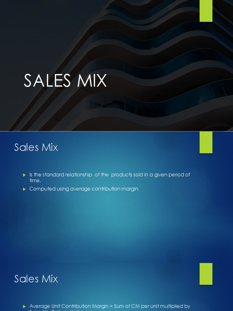 Sales Mix | PDF | Management Accounting | Economics