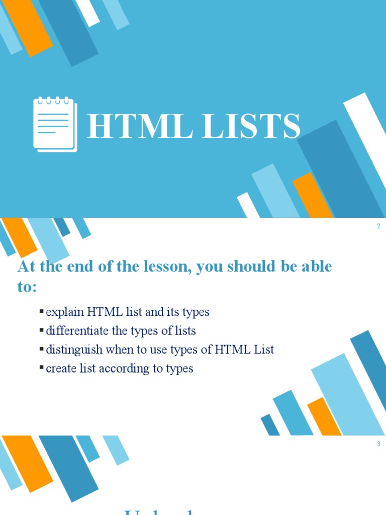 HTML Lists | PDF | Html Element | Html HTML Lists | PDF | Html Element | Html