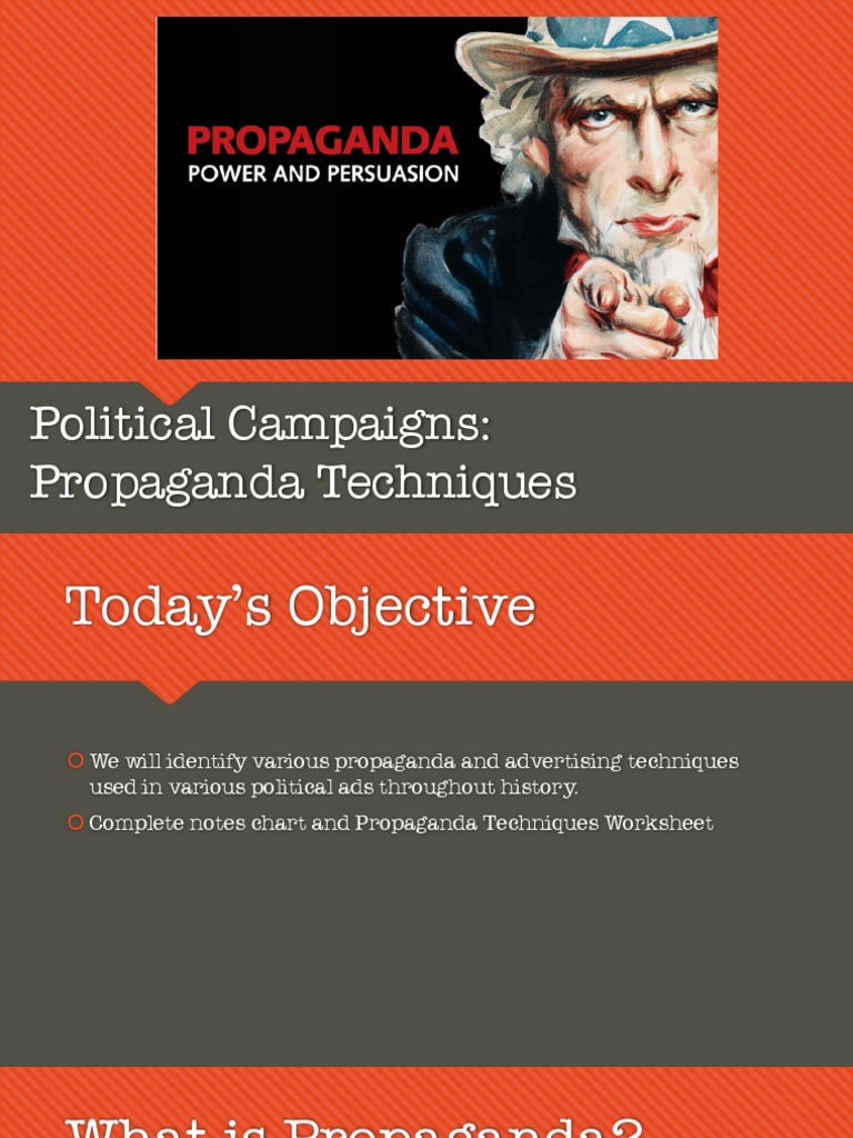 Political Campaigns: Propaganda Techniques | PDF