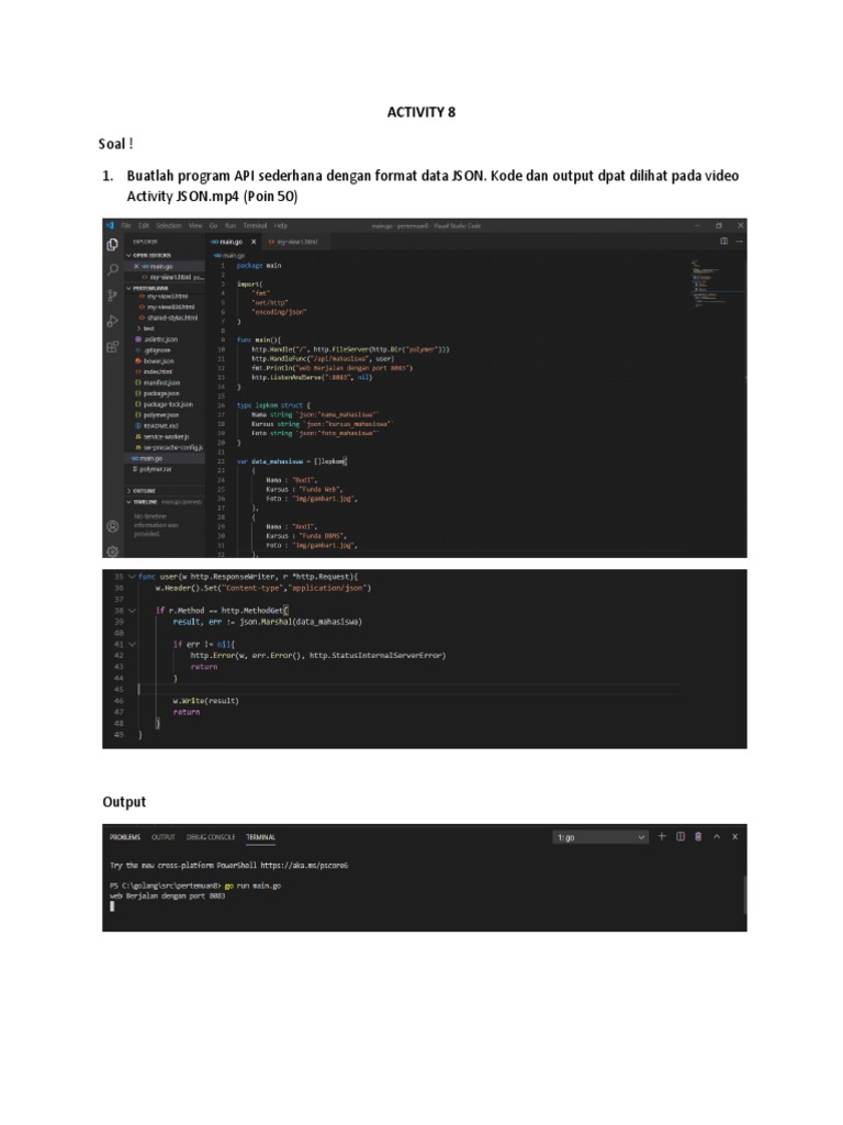 Lepkom Golang Pert8 - Act1 | PDF
