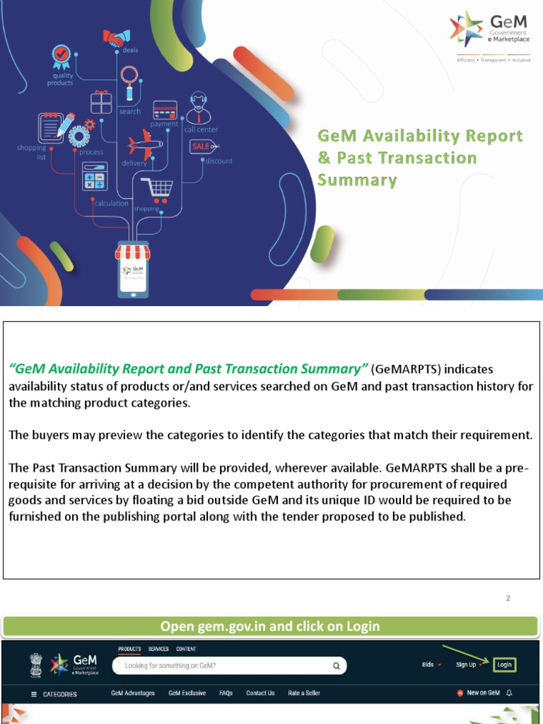 Gem Availability Report | PDF | Procurement | Login