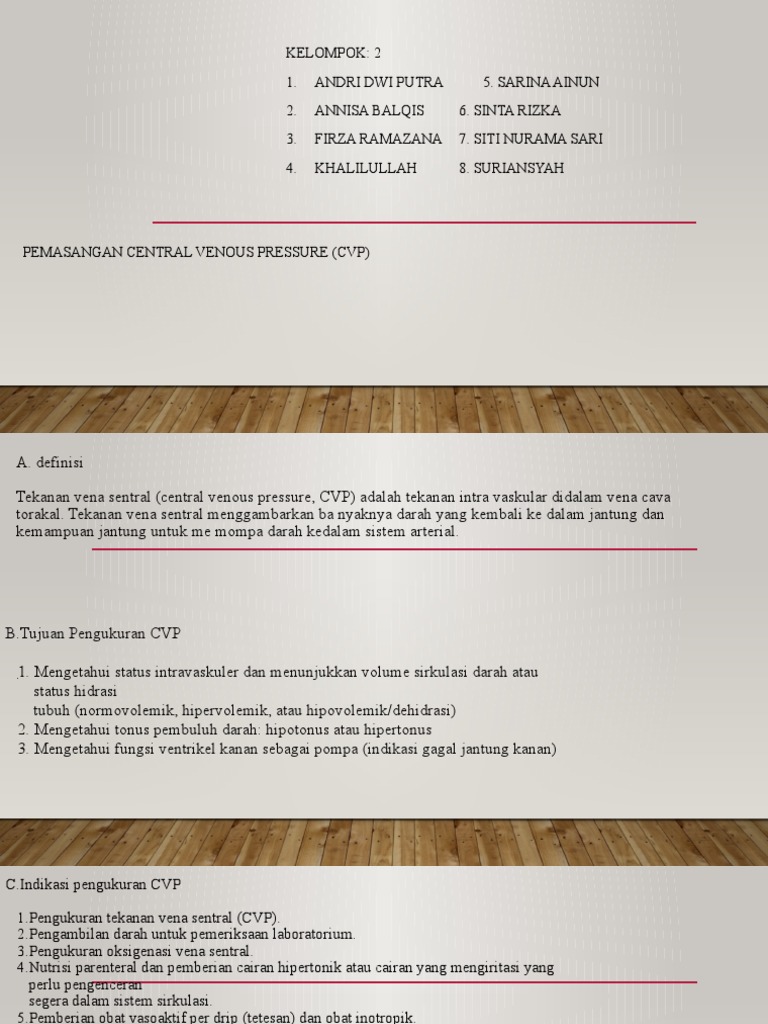 PEMASANGAN CENTRAL VENOUS PRESSURE (CVP) - 1 | PDF