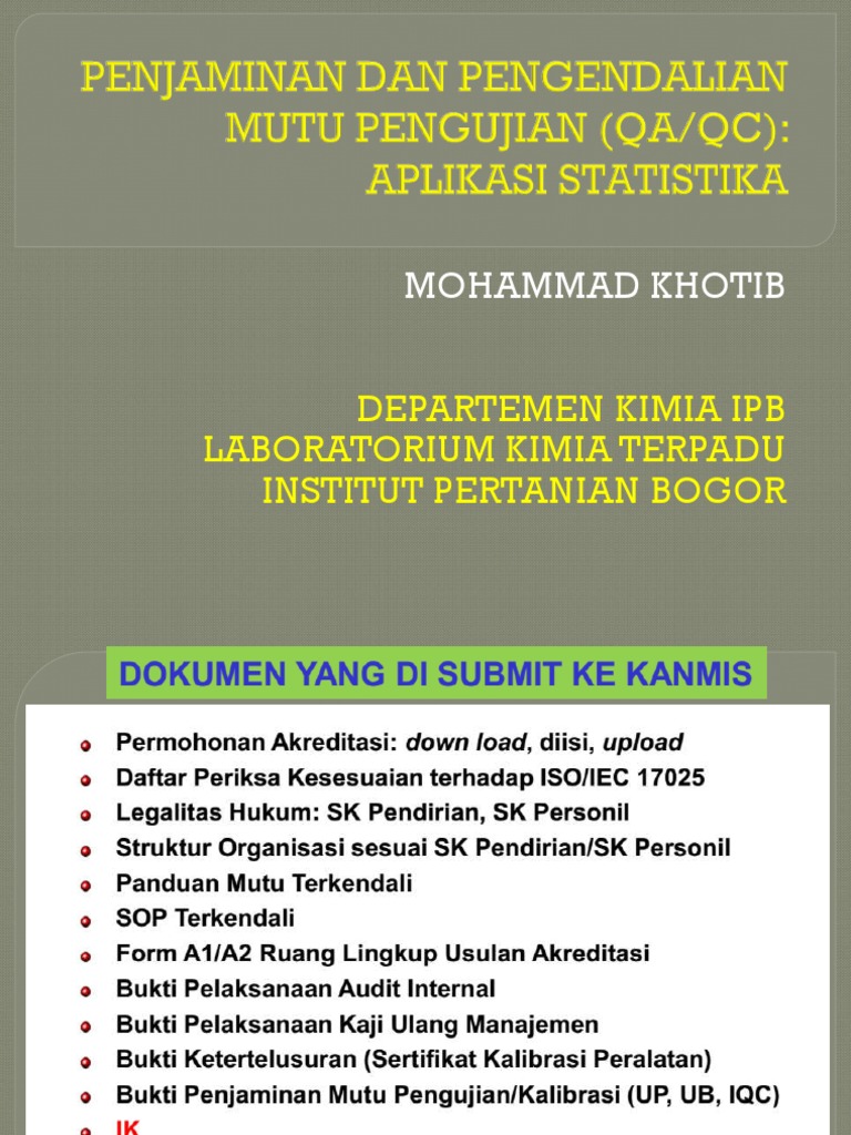 Jaminan Mutu Laboratorium ISO 17025 | PDF | Komputer | Teknologi & Rekayasa
