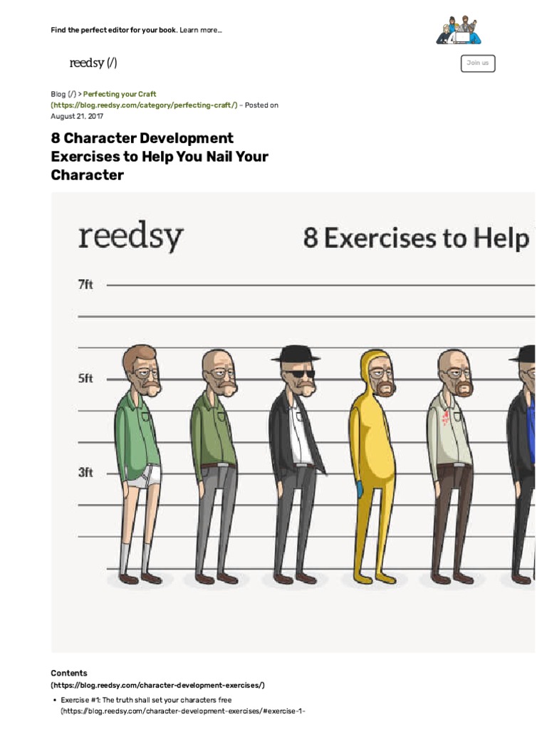 8 Character Development Exercises To Help You Nail Your Character | PDF ...