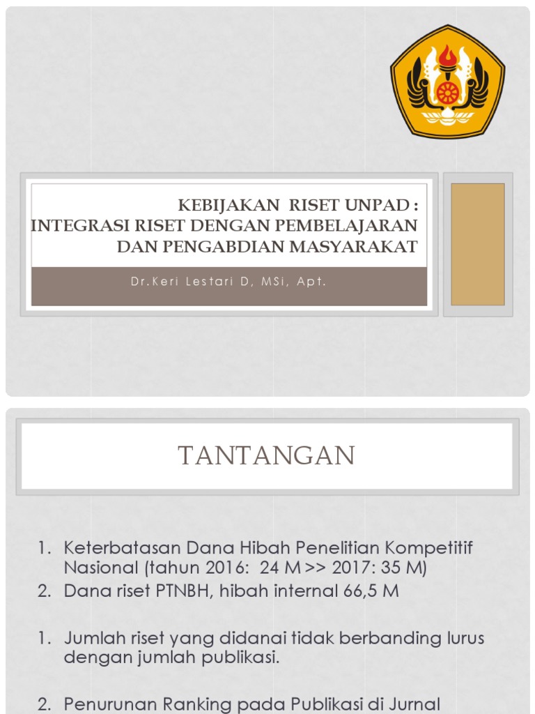 Kebijakan Riset Unpad 2016-2017 | PDF