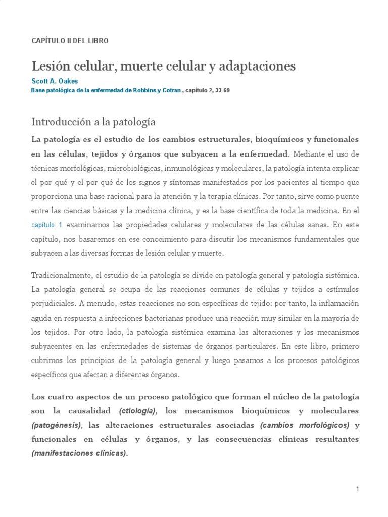Capítulo 2 - Robbins y Cotran Pathologic Basis of Disease | PDF | Apoptosis | Patología