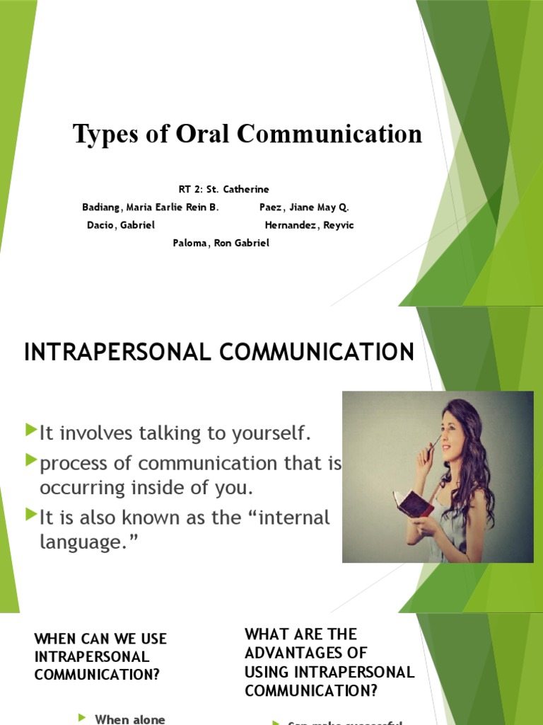 Types of Oral Communication Summary | PDF | Interpersonal Communication ...