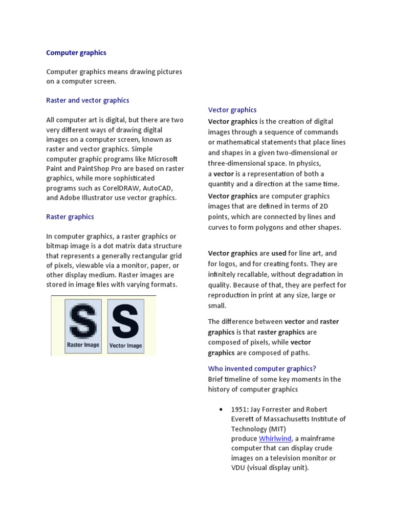 Brief History of Computer Graphics | PDF | Computer Graphics | Computer ...