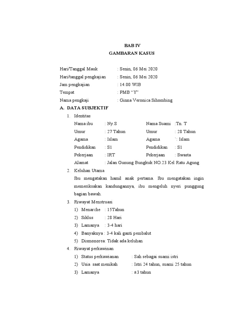 Asuhan Kebidanan Kehamilan Soap | PDF