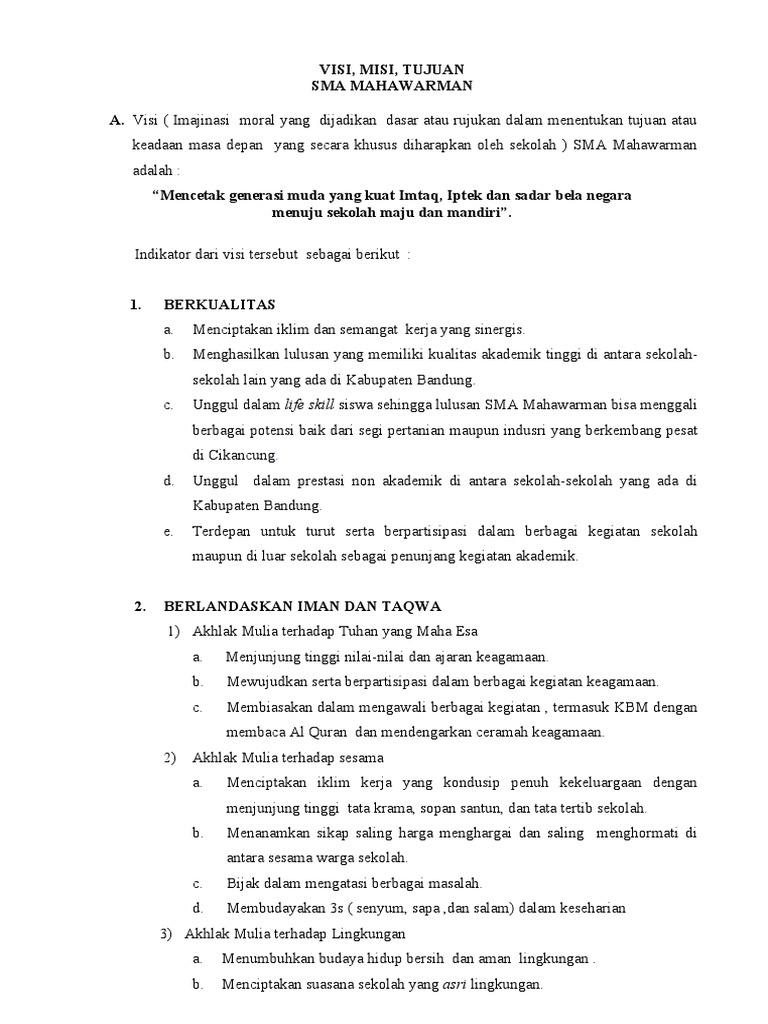 Proker Sekolah SMA Mahawarman | PDF