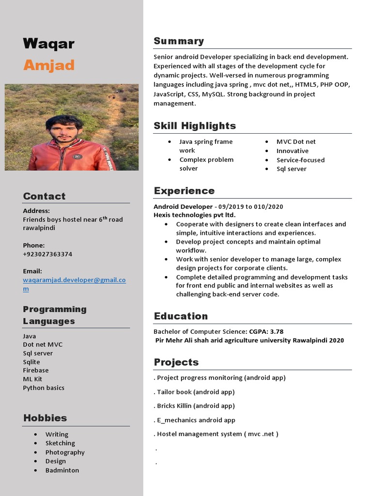 Amjad: Waqar | PDF | Model–View–Controller | Mobile App