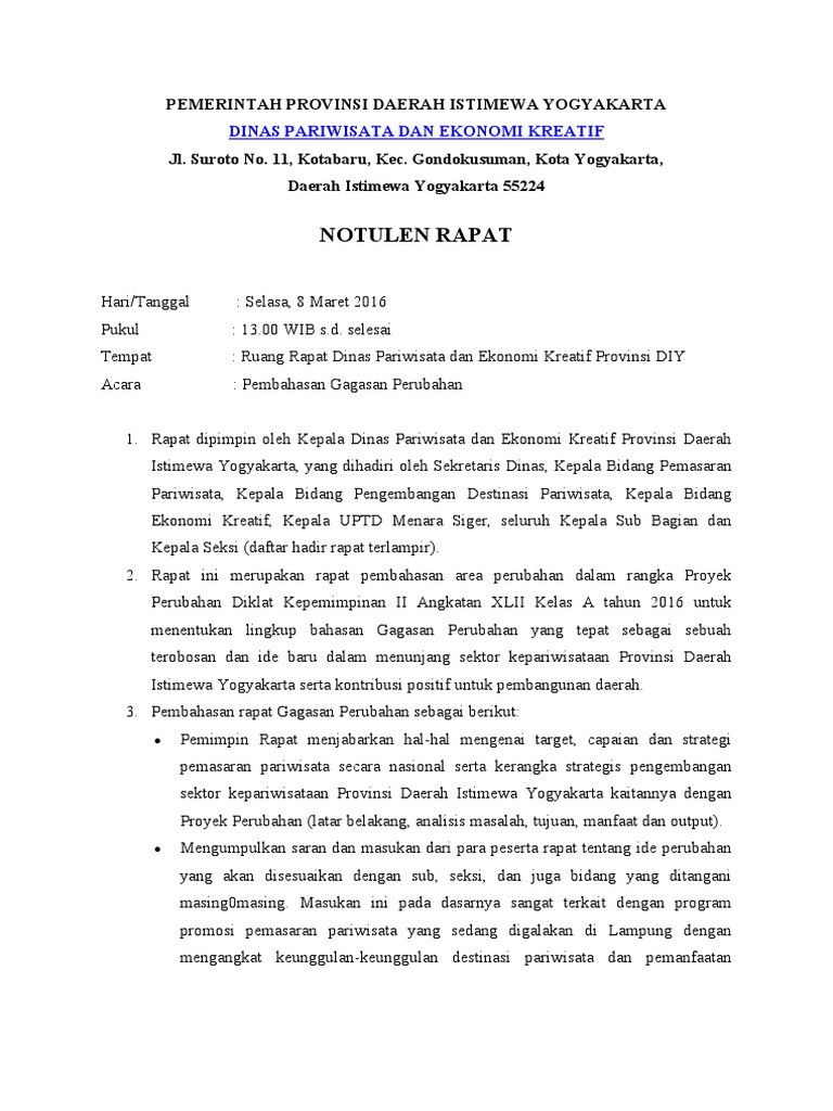 4-Notulen Rapat Dinas | PDF