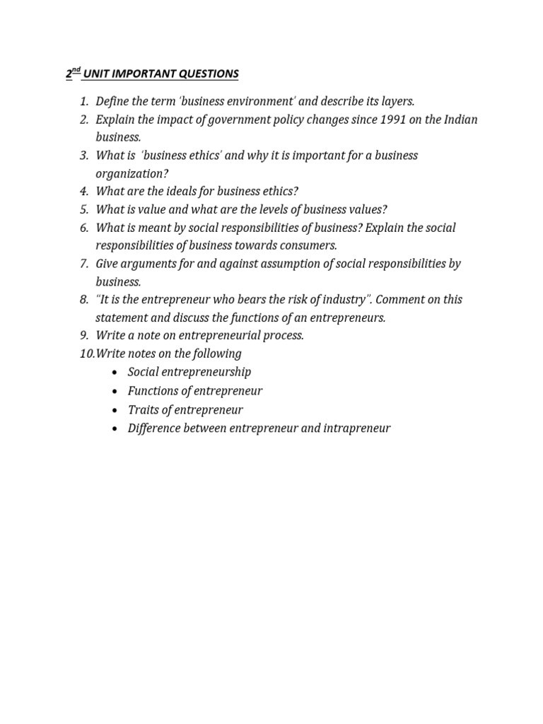 BOM Unit-2 Questions | PDF