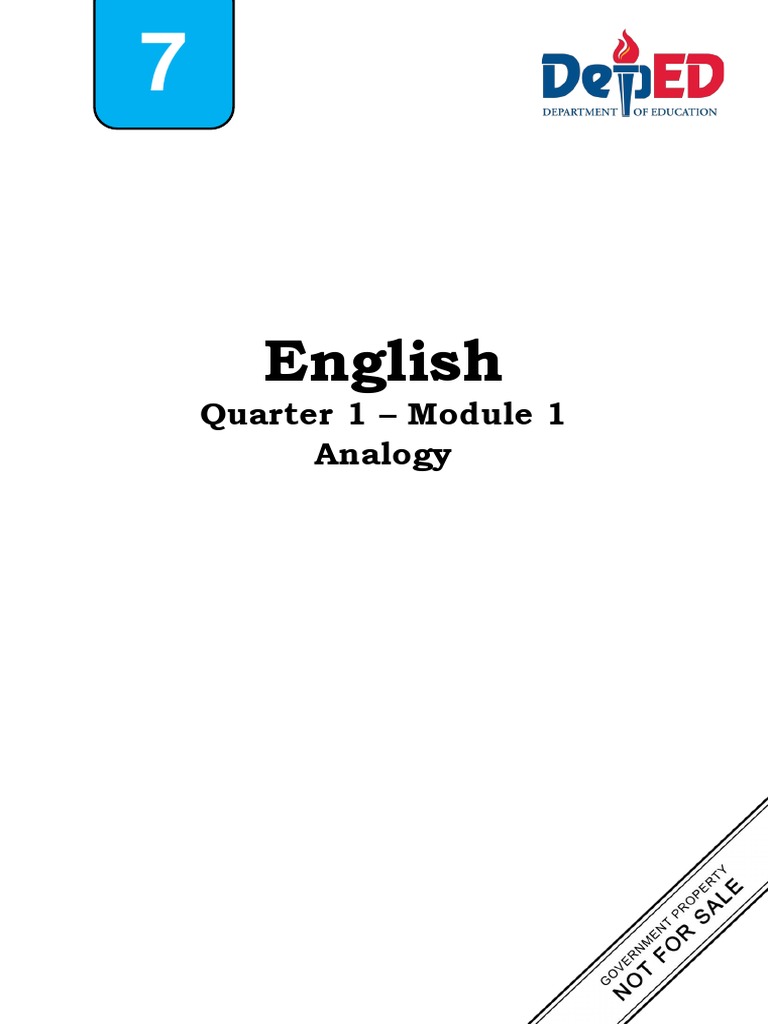 DO - English 7 Quarter 1 Mod1 - Week1 | PDF | Analogy | Intelligence