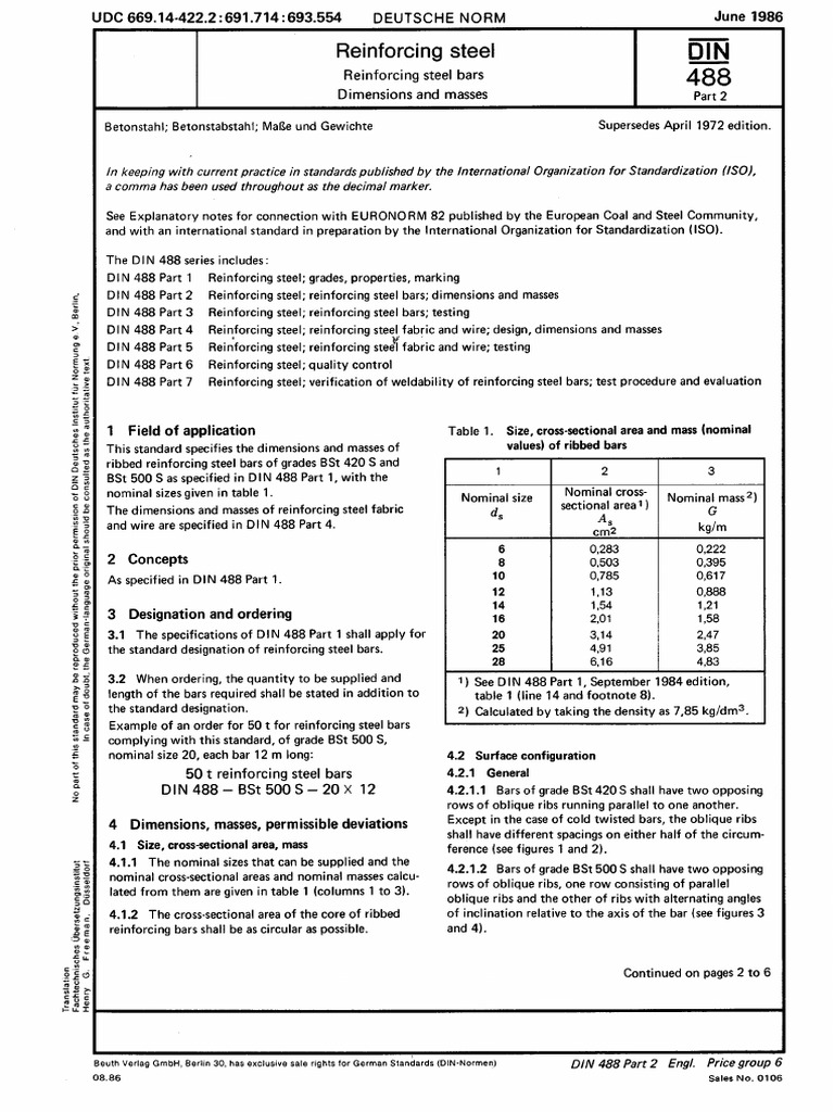 DIN 488-2-1986-En | PDF