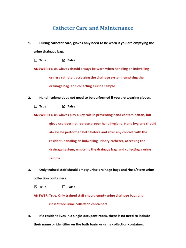 Catheter Care and Maintenance | PDF | Public Health | Medicine