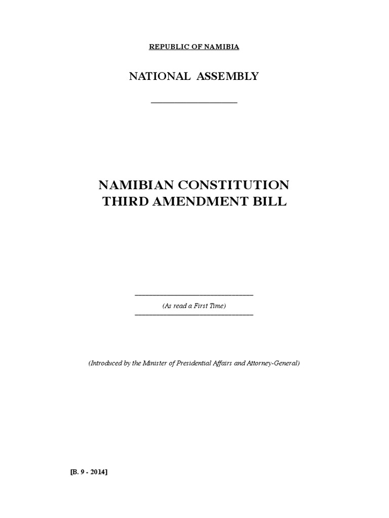 Namibian Constitution Third Amendment Bill: National Assembly | PDF ...