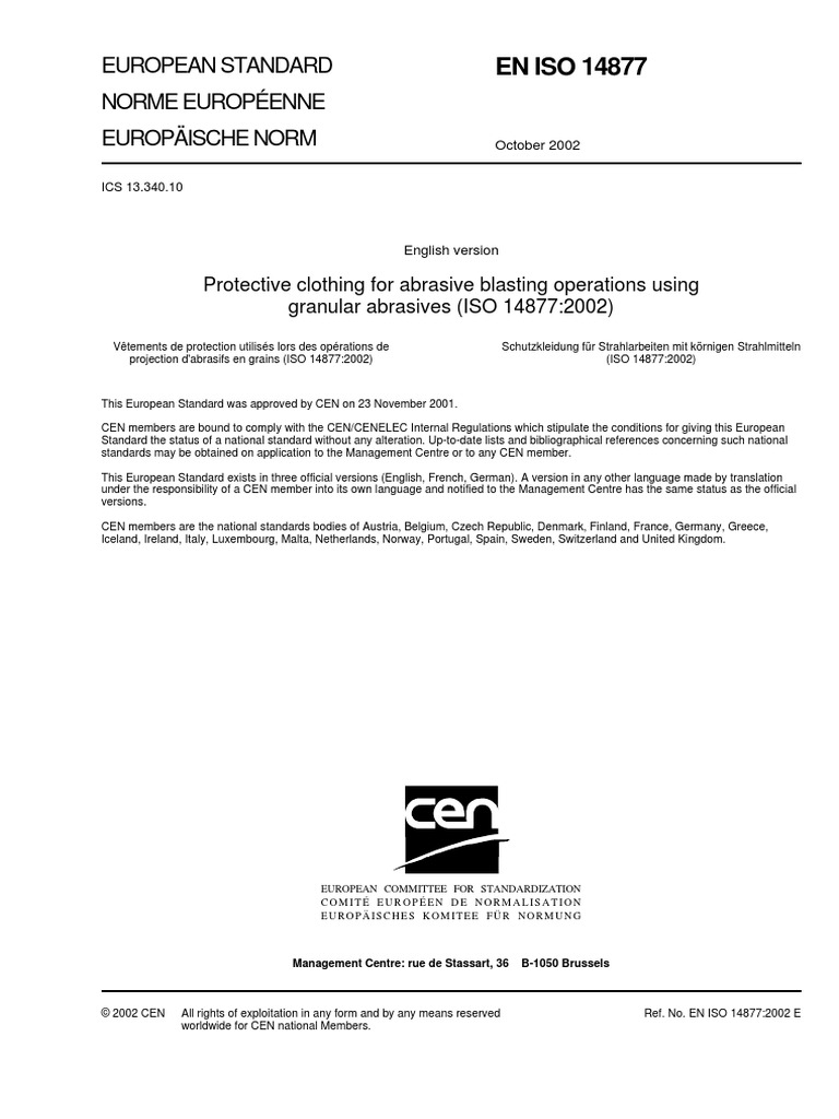 En Iso 14877 | PDF | Personal Protective Equipment | Textiles