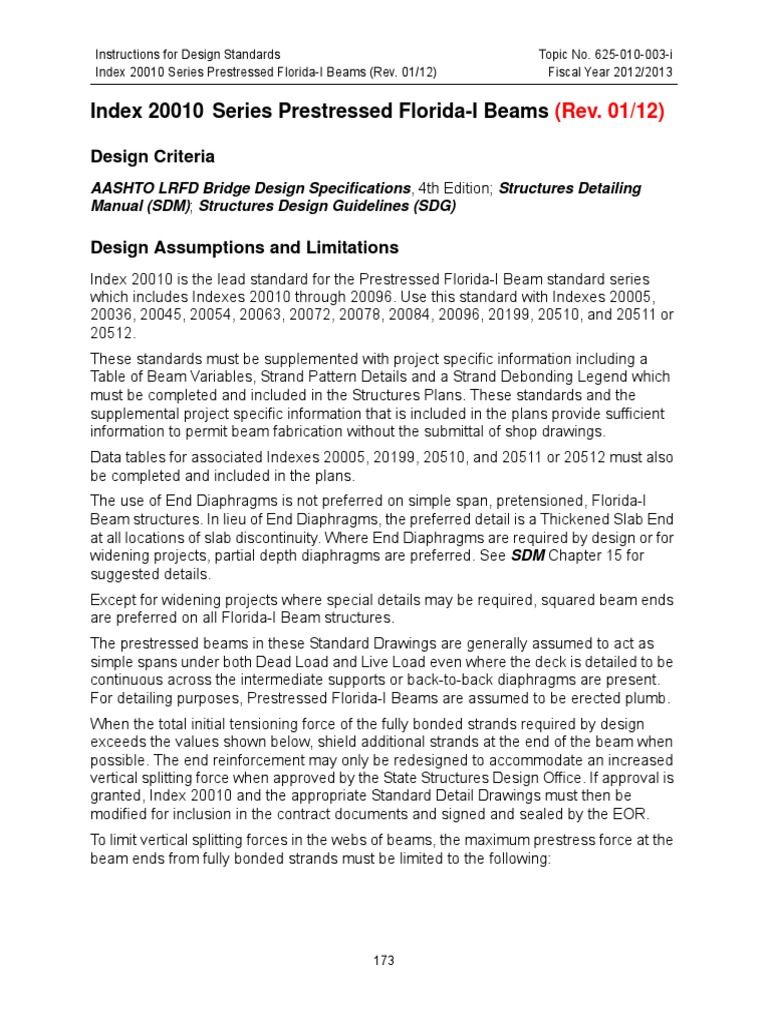 Florida-I Beam Design Standards Guide | PDF | Beam (Structure ...