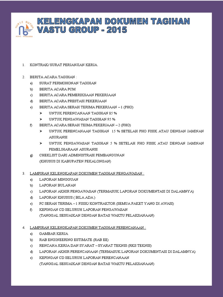 Kelengkapan Dokumen Tagihan | PDF