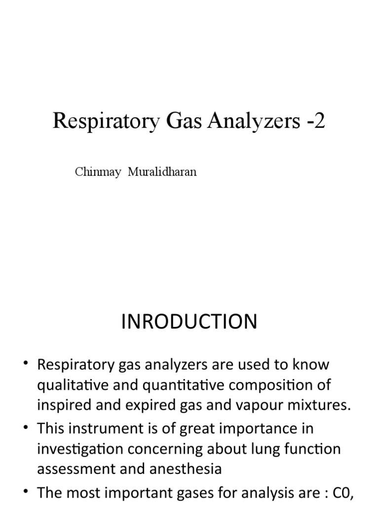 Respiratory Gas Analyzer | PDF | Electrical Resistivity And ...