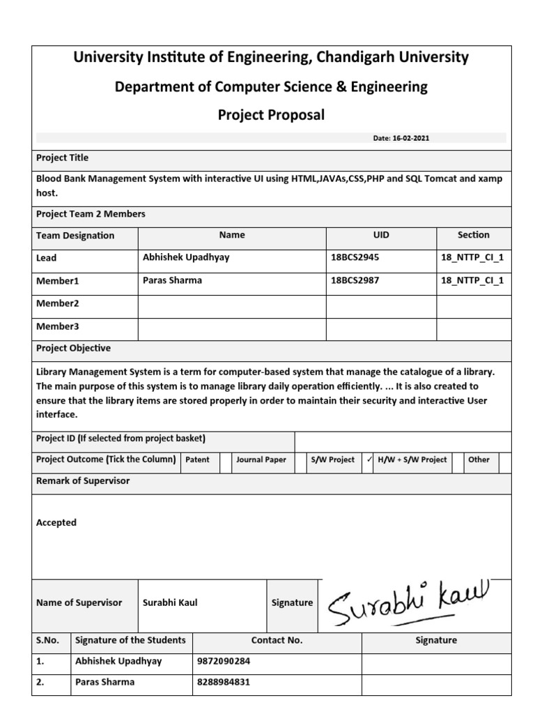 Signed Project Proposal | PDF
