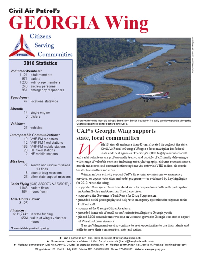 Georgia Wing - Annual Report (2010) | PDF | Civil Air Patrol | Cadet