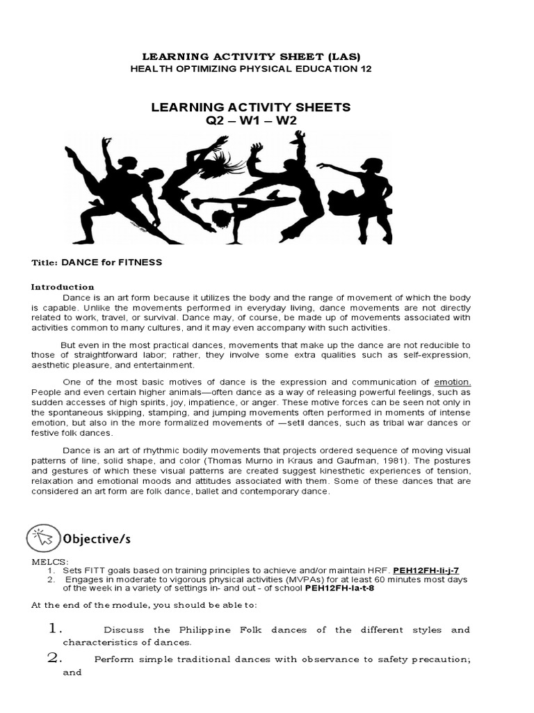 Learning Activity Sheets Q2 - W1 - W2 | PDF | Dances | Physical Fitness