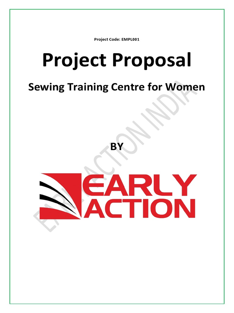 Project Proposal: Sewing Training Centre For Women | PDF | Sewing ...