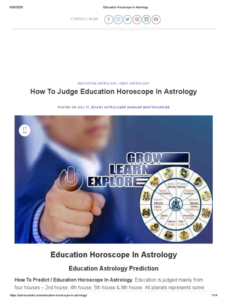 Education Through Horoscope | PDF | Planets In Astrology | Hindu Astrology