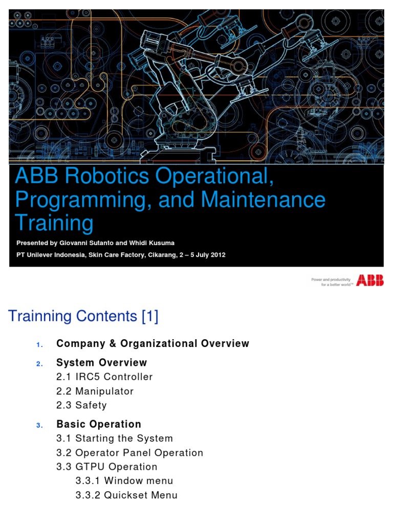 ABB Robotics Operational, Programming, and Maintenance Training | PDF ...
