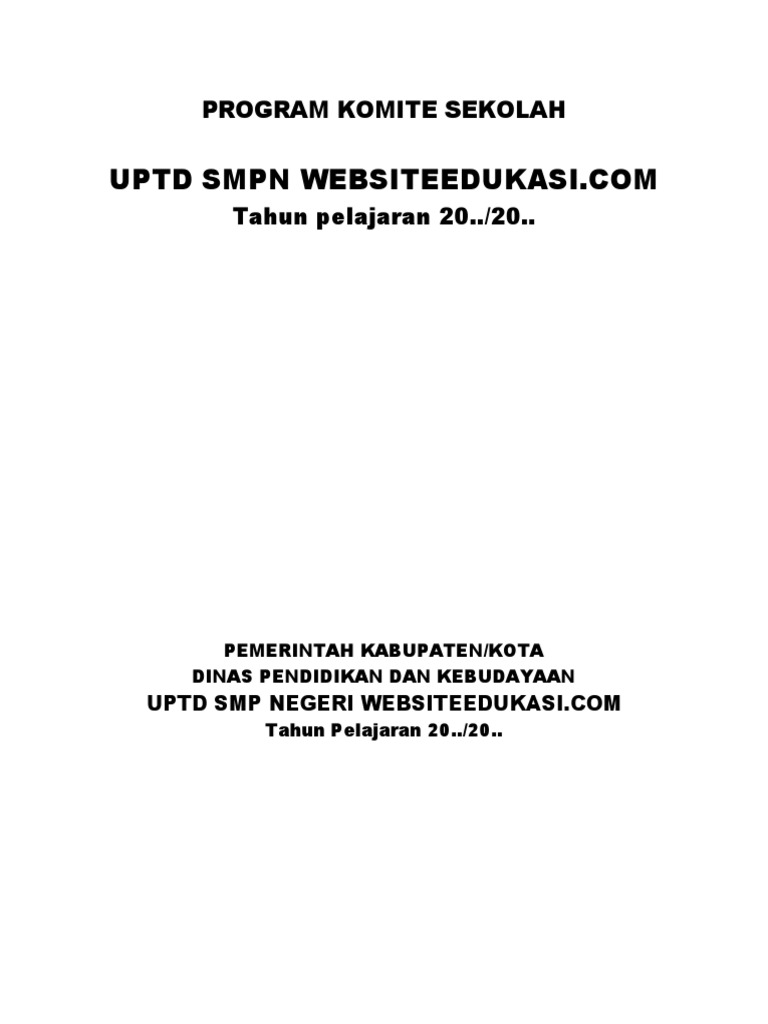 Program Kerja Komite Sekolah SMPN 1 | PDF