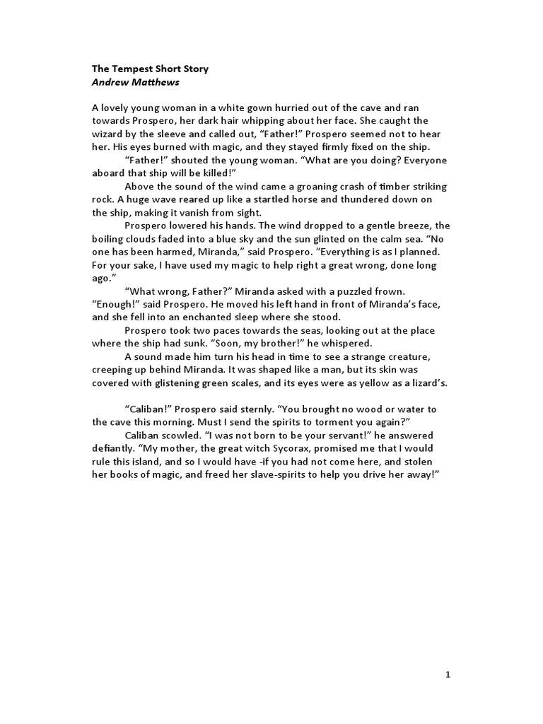 Andrew Matthews: The Tempest Short Story | PDF | The Tempest