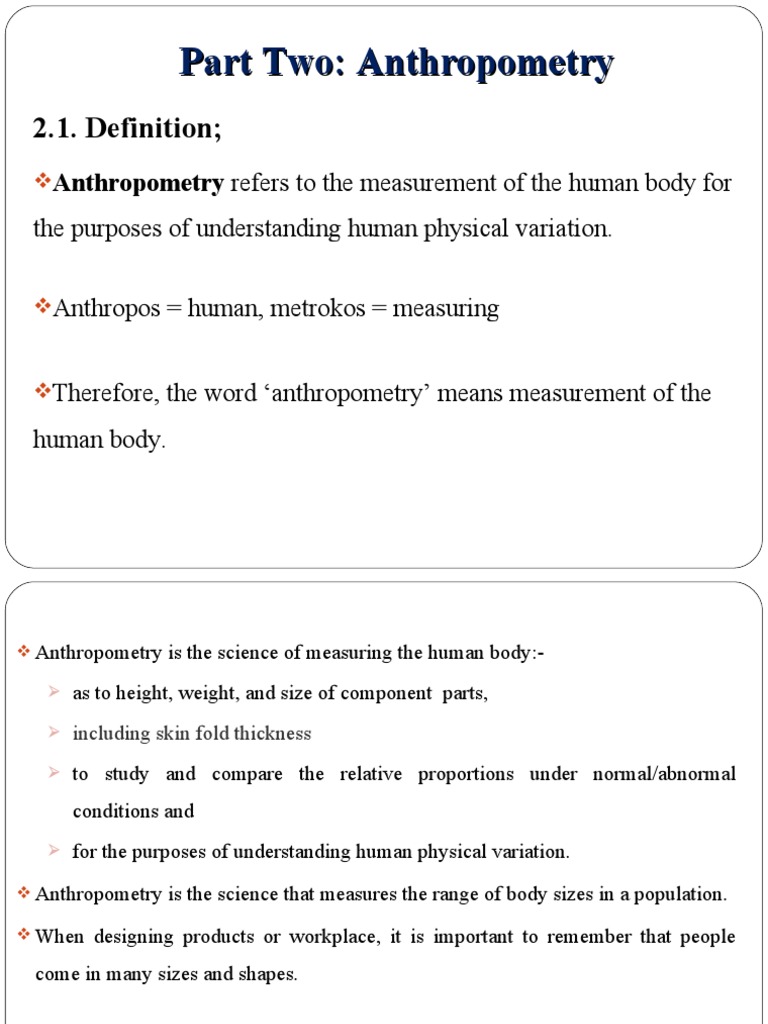 Part Two: Anthropometry | PDF | Anthropometry | Percentile