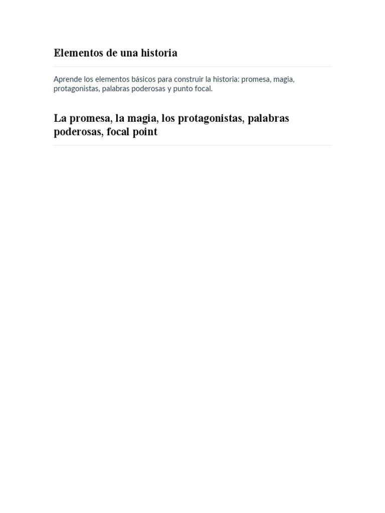 Elementos de Una Historia | PDF